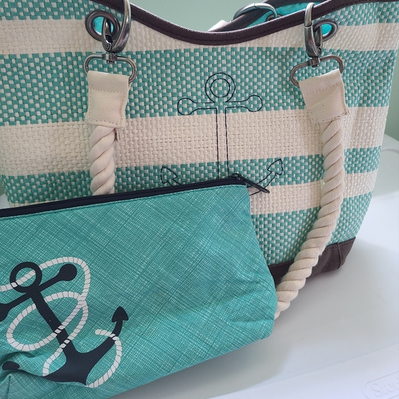 thirty-one | Bags | Thirtyone Blue And White Embroidery Anchor Tote ...